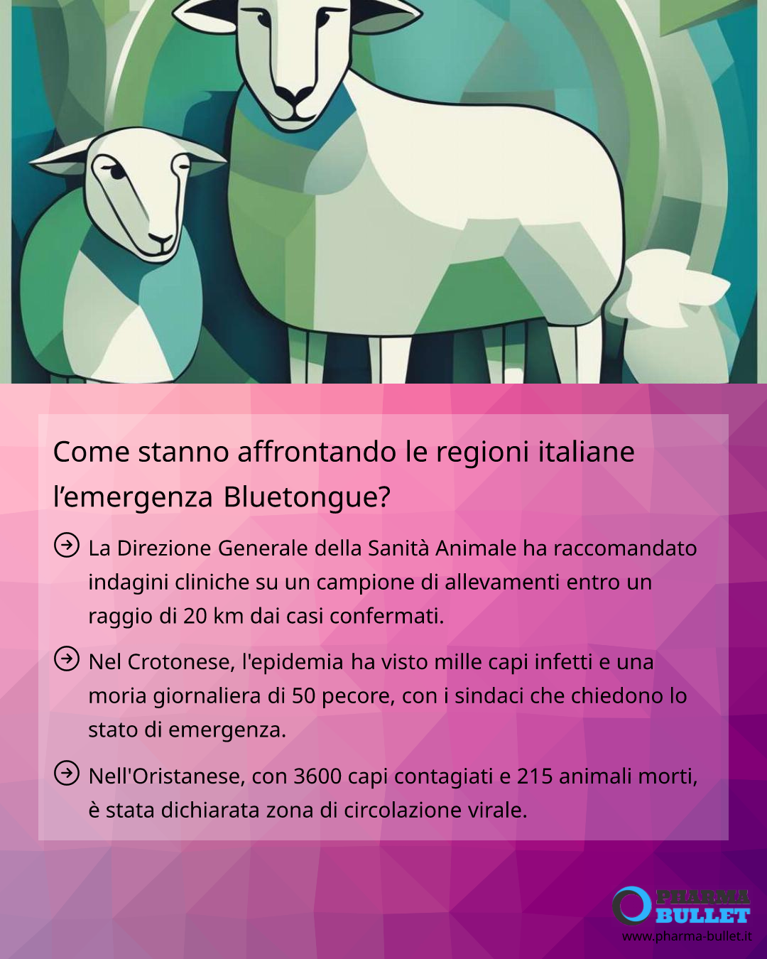 Come stanno affrontando le regioni italiane l'emergenza Bluetongue? - Pharma Bullet