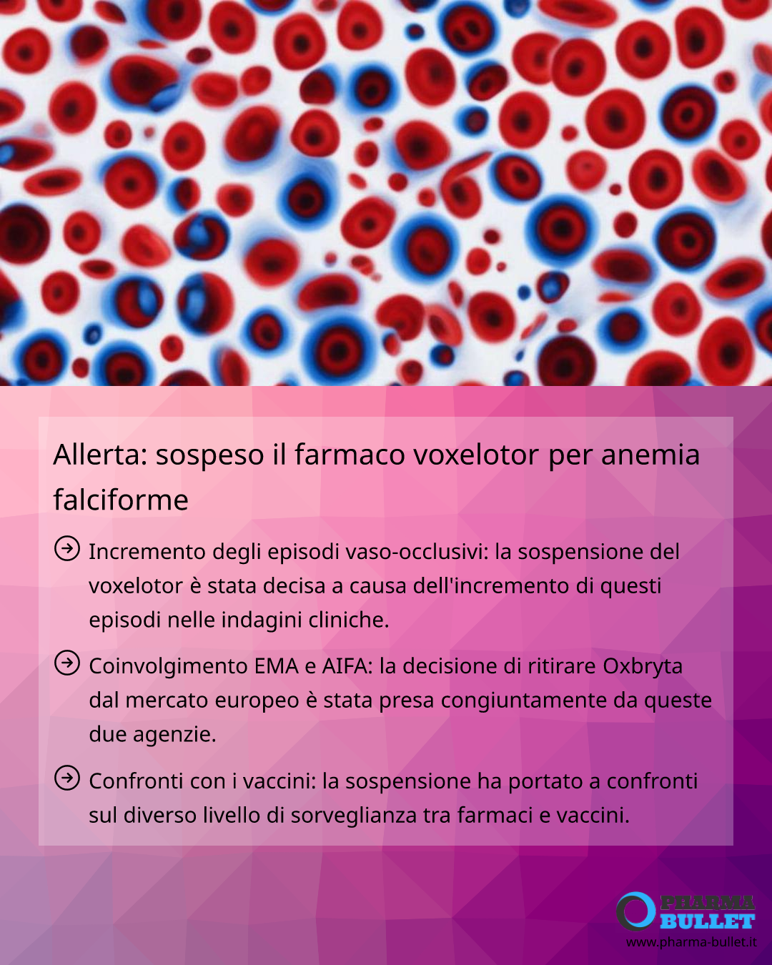 Allerta: sospeso il farmaco voxelotor per anemia falciforme - Pharma Bullet